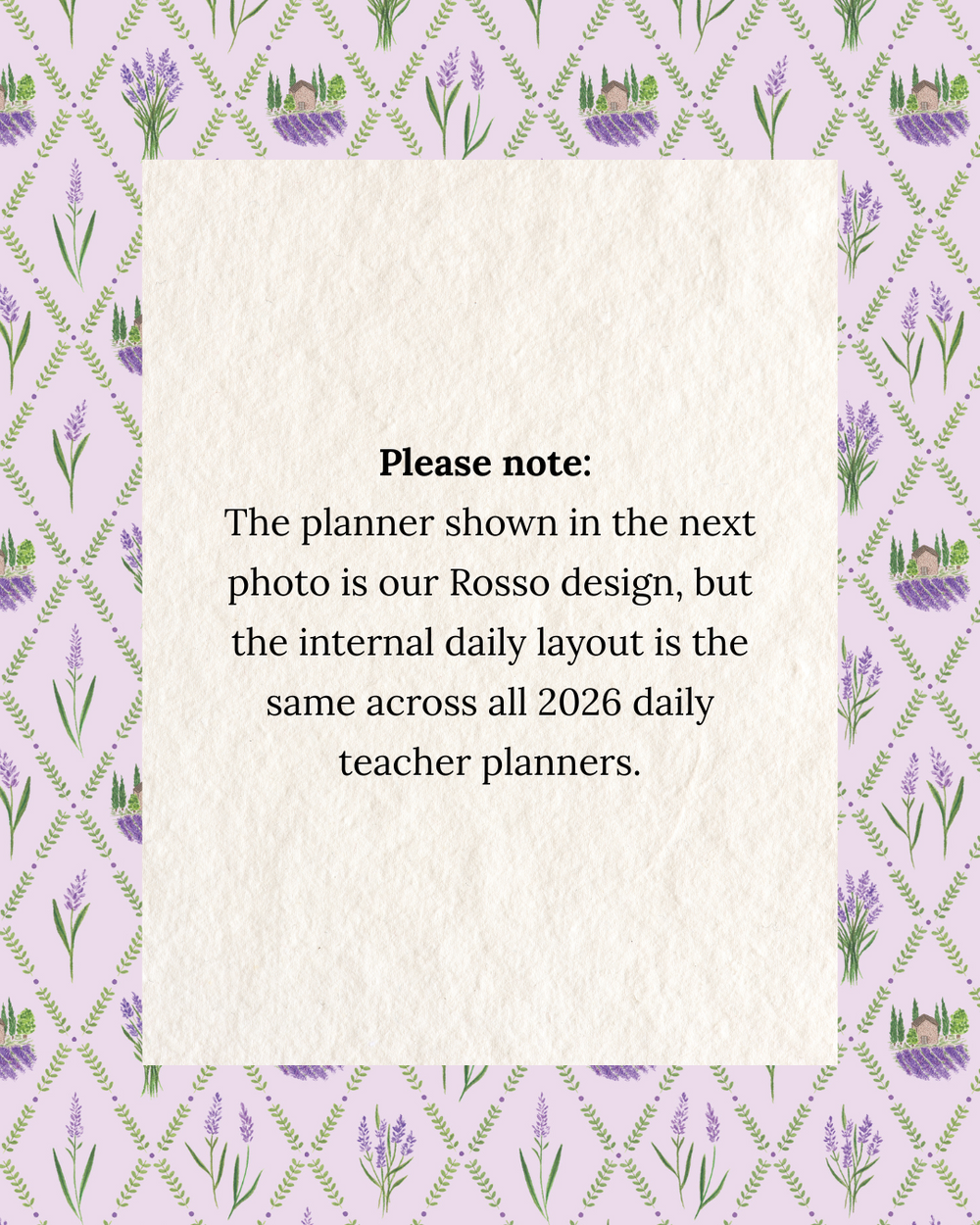 2026 Daily Teacher Planner | Lavender Provence