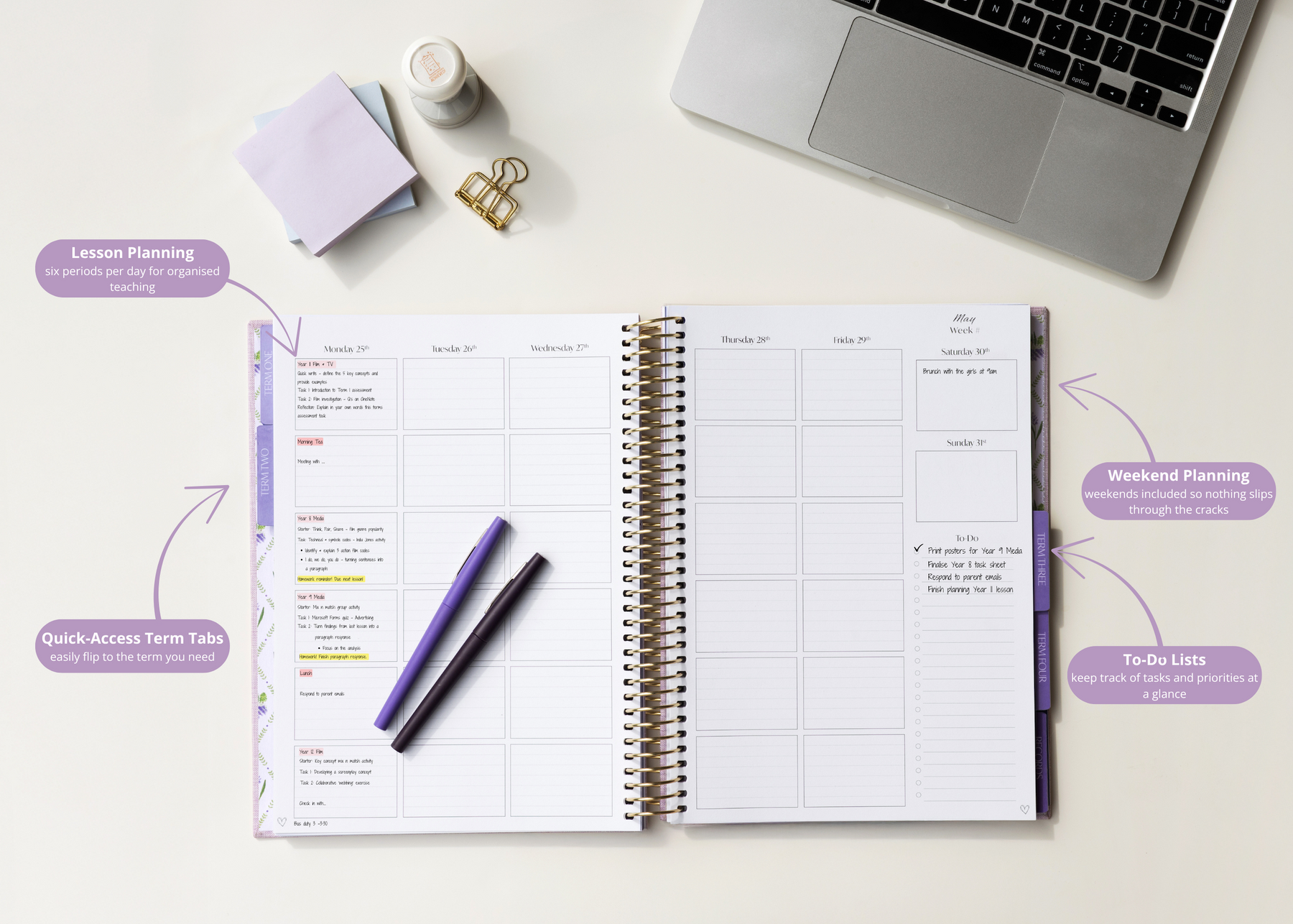2026 Weekly Teacher Planner | Lavender Provence